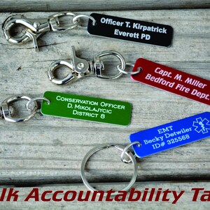Accountability Tag, Engraved Accountability Tag, First Responder ...