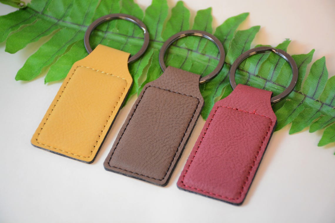 Personalized Vegan Leather Keychain Vegan Key Chain Key Fob | Etsy