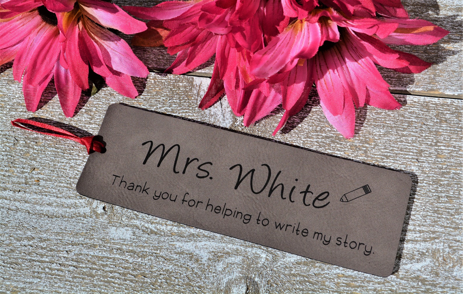 Teacher Bookmark, Gift for Teacher, Bookmark for Teacher, Leatherette ...