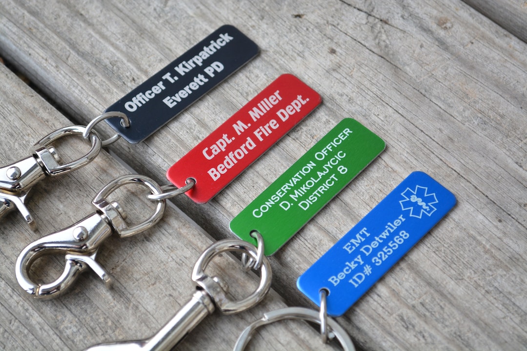 Engraved Accountability Tag, First Responder Keychain, Personalized ...