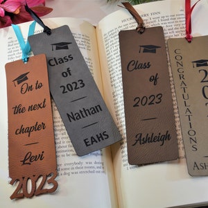 Graduate Bookmark, Gift for Graduate, Graduation Gift, Leatherette ...