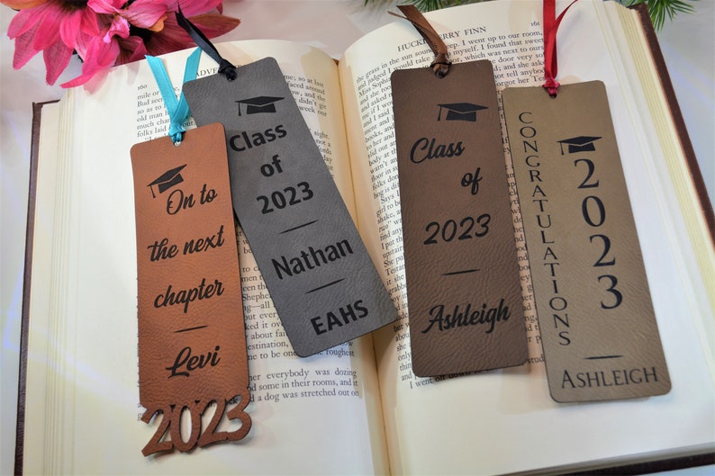 Graduate Bookmark, Gift for Graduate, Graduation Gift, Leatherette ...