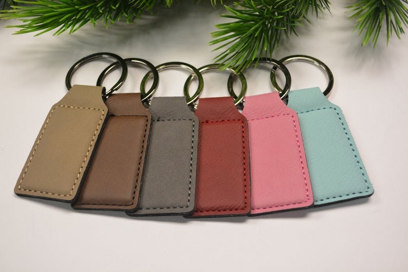 Personalized Vegan Leather Keychain Vegan Key Chain Key Fob | Etsy