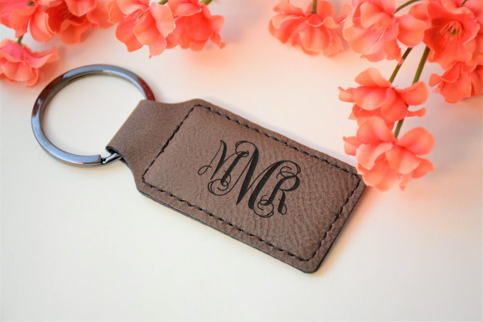 Personalized Vegan Leather Keychain Vegan Key Chain Key Fob | Etsy