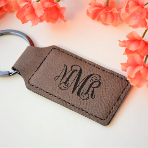 Personalized Vegan Leather Keychain Vegan Key Chain Key Fob | Etsy