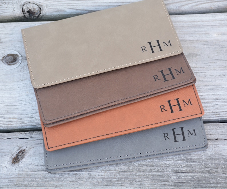 Personalized Faux Leather Checkbook Cover Pocket Wallet - Etsy