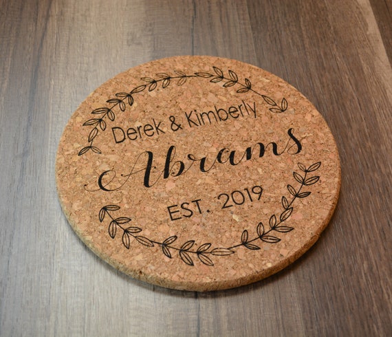 Personalized Trivet Personalized Cork Trivet Engraved - Etsy