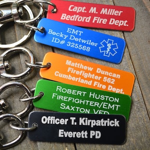 Engraved Accountability Tag, First Responder Keychain, Personalized ...