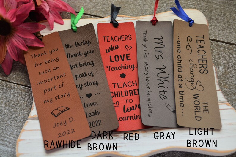 Teacher Bookmark, Gift for Teacher, Bookmark for Teacher, Leatherette ...