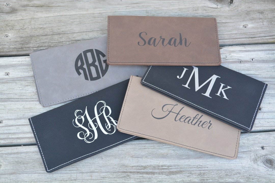 CHOOSE YOUR DESIGN! Monogrammed Checkbook Cover, Checkbook Wallet ...