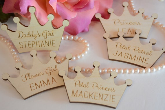 Petal Princess Badge Princess Tag Wedding Name Tag Flower - Etsy
