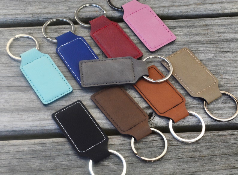 Personalized Vegan Leather Keychain Vegan Key Chain Key Fob | Etsy