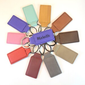 Personalized Keychain, Vegan Leather Keychain, Vegan Key Chain, Key Fob ...