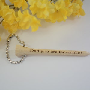 Golf Tee Key Ring, Golf Key Chain, Gift for Golfer, Tee-rrific Dad ...