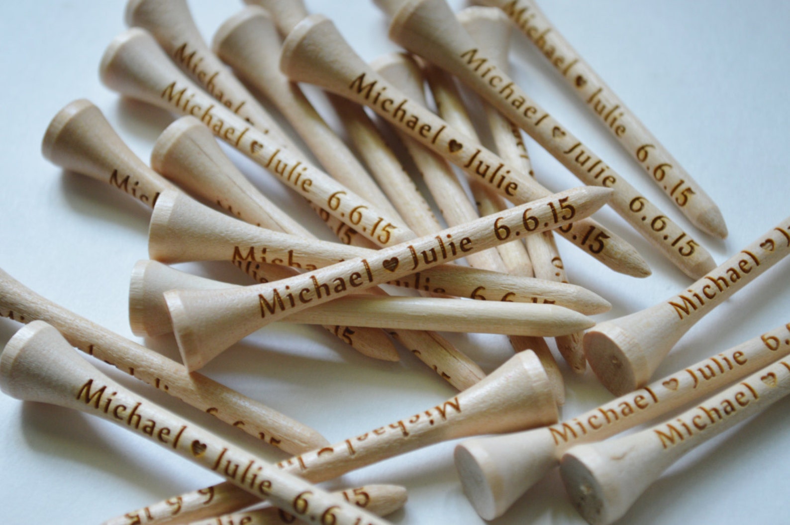 100 Personalizedengraved Golf Tees Natural Wood Wedding - Etsy