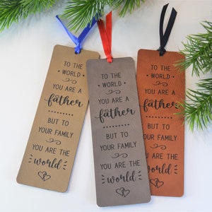 Bookmark for Dad, Fathers Day Gift, Leatherette Bookmark, Bookmark for ...