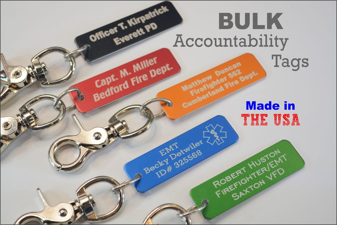 Accountability Tag, Engraved Accountability Tag, First Responder ...
