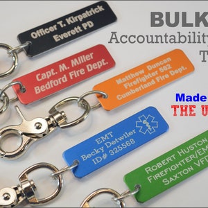 Accountability Tag, Engraved Accountability Tag, First Responder ...