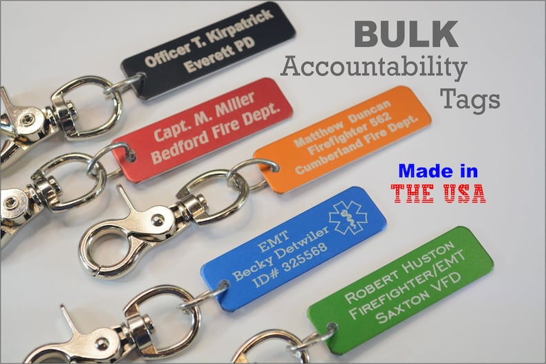Accountability Tag, Engraved Accountability Tag, First Responder ...