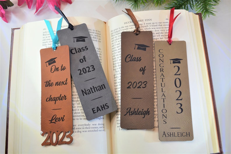 Graduate Bookmark, Gift for Graduate, Graduation Gift, Leatherette ...