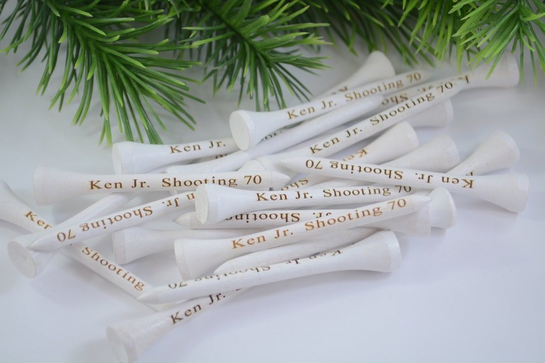 20 Extra Long 3 1/4 White Tees, Personalized Golf Tees, Wedding Favors ...