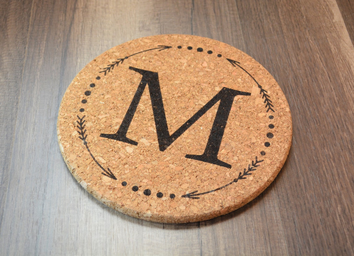 Personalized Trivet Monogrammed Cork Trivet Engraved Trivet - Etsy