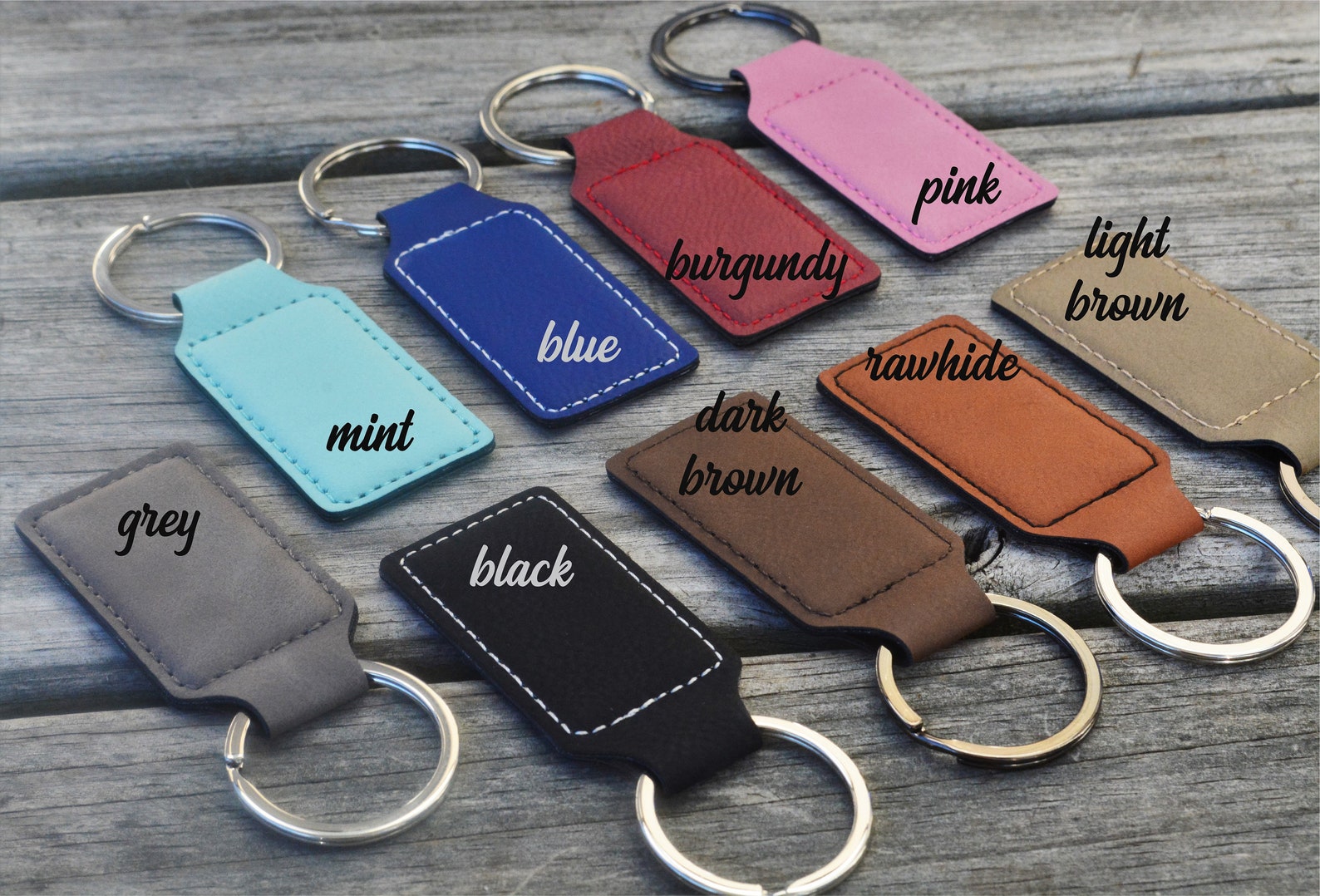 Personalized Vegan Leather Keychain Vegan Key Chain Key Fob | Etsy