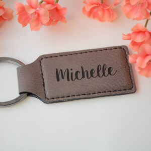 Personalized Keychain, Vegan Leather Keychain, Vegan Key Chain, Key Fob ...
