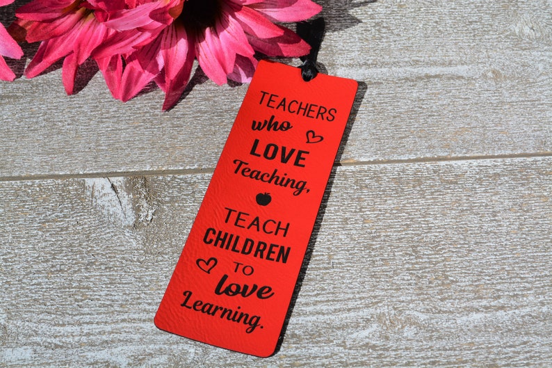 Teacher Bookmark, Gift for Teacher, Bookmark for Teacher, Leatherette ...