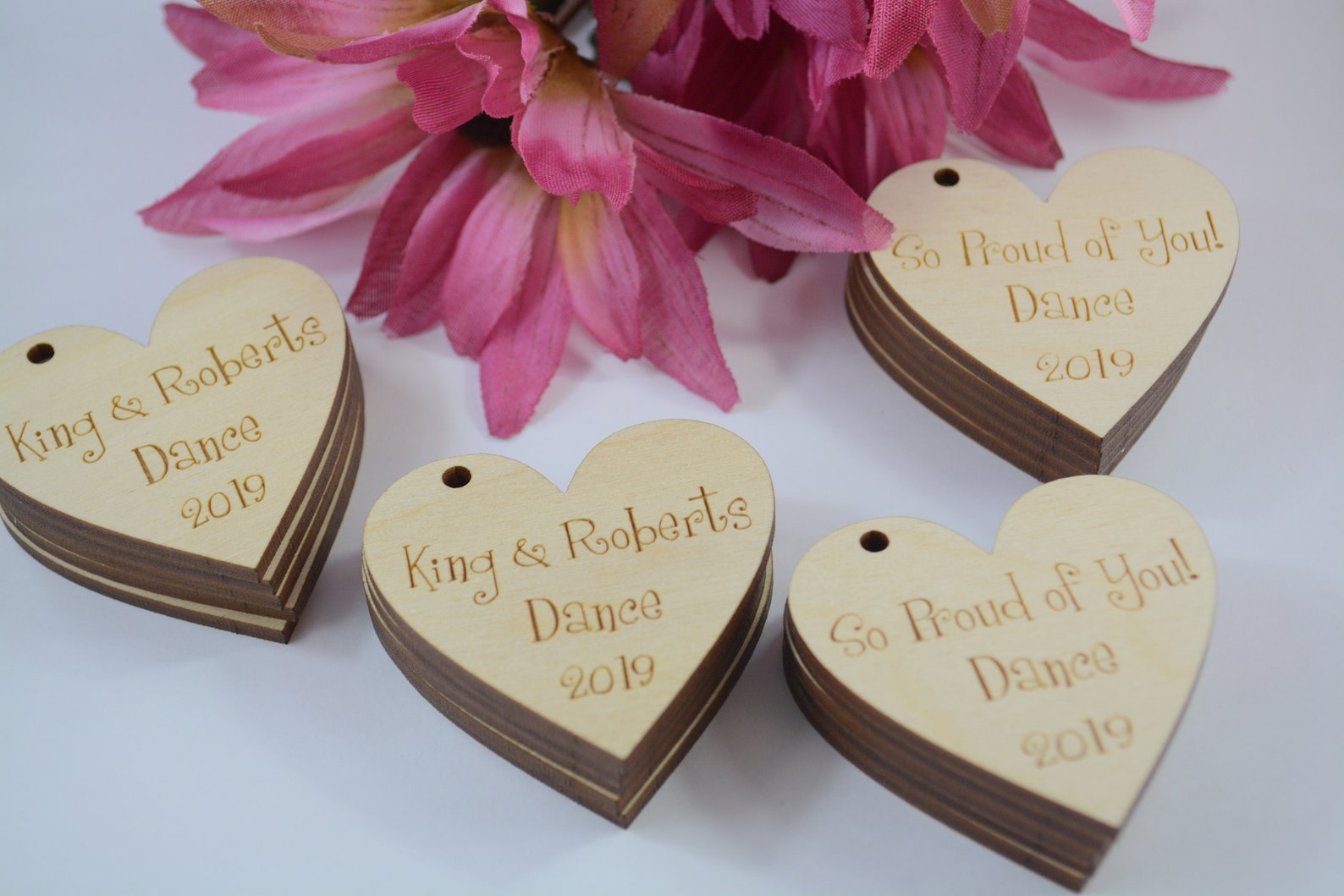 25 Personalized Hearts Engraved Hearts Personalized Wood | Etsy