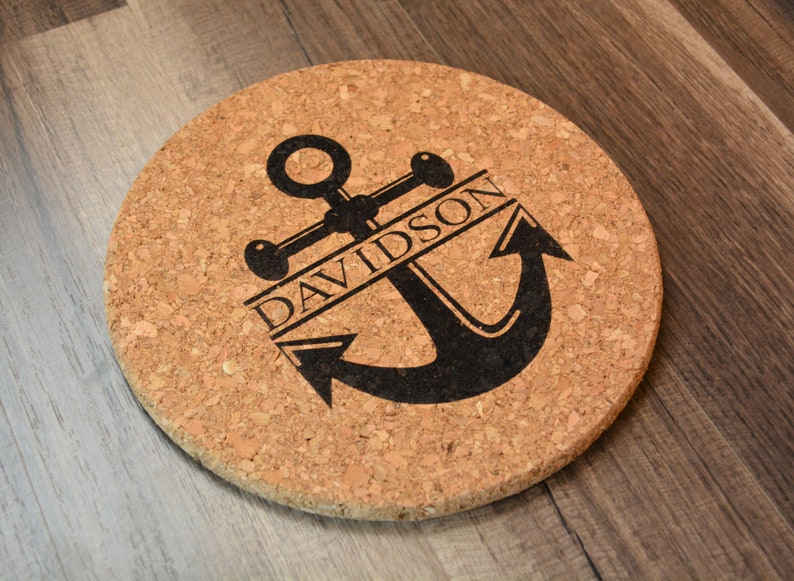 CHOOSE YOUR DESIGN Personalized Trivet Monogrammed Cork | Etsy