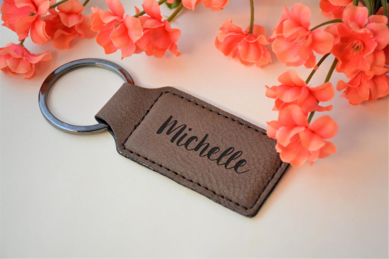 Personalized Keychain, Vegan Leather Keychain, Vegan Key Chain, Key Fob ...