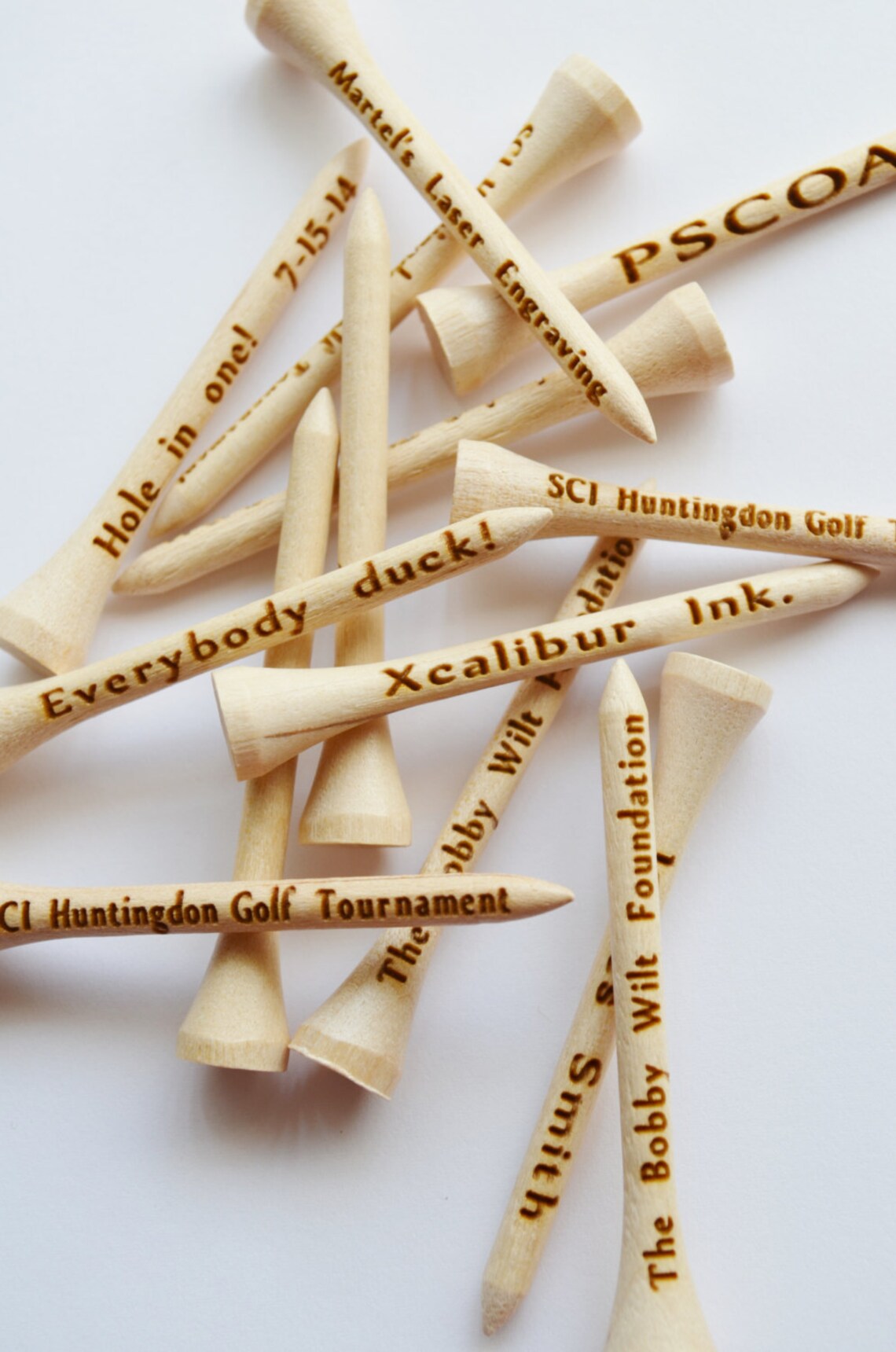 100 Personalizedengraved Golf Tees Natural Wood Wedding | Etsy