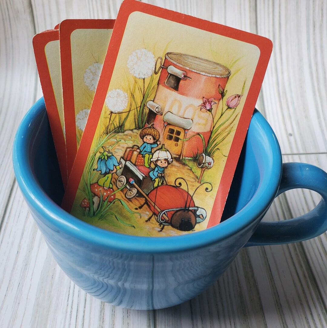 Vintage Woodland Frolic Playing Cards Red - Etsy