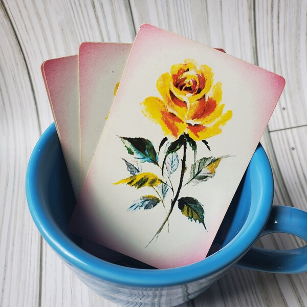 Yellow Rose Card - Etsy