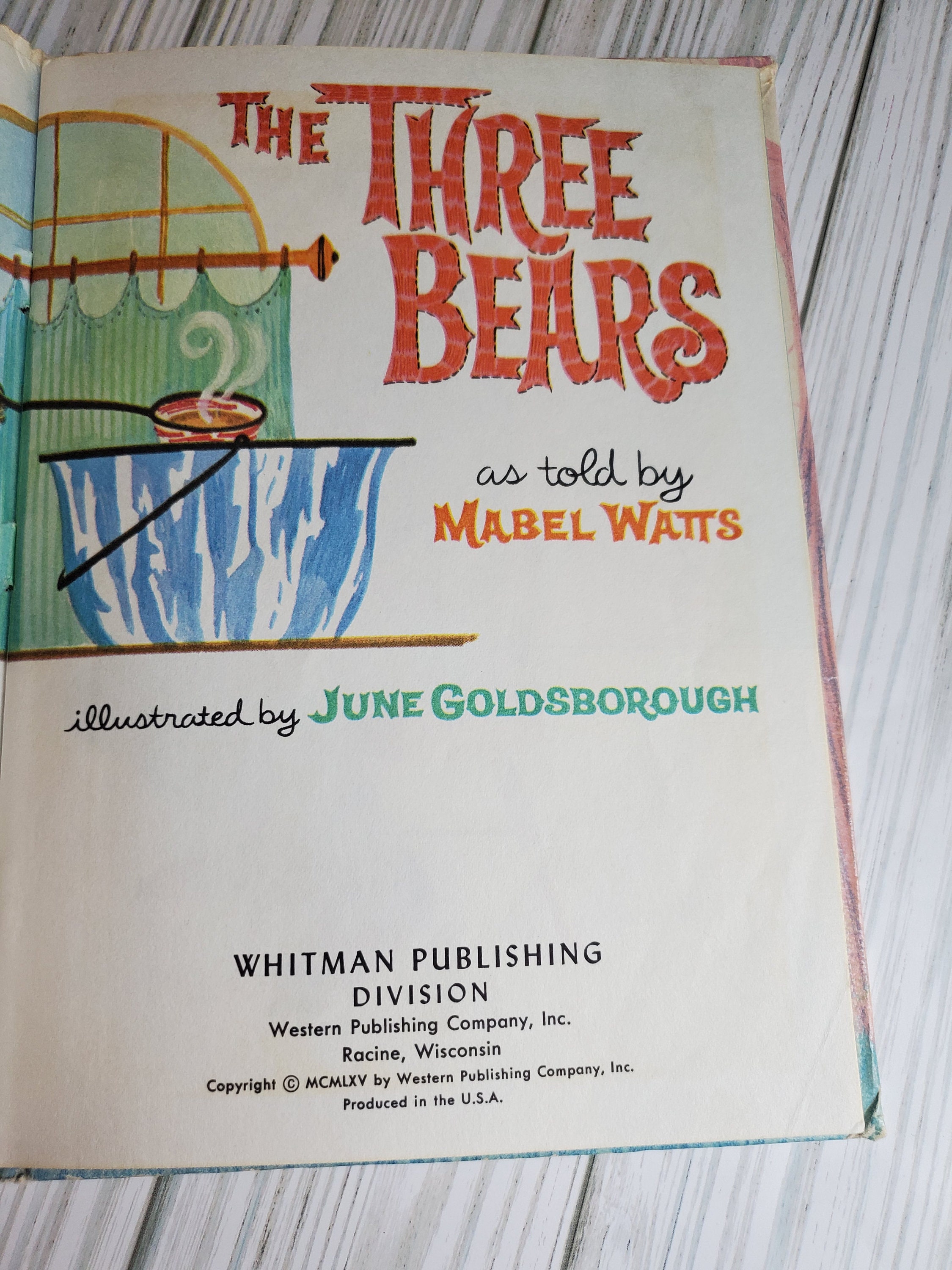 Vintage the Three Bears Book - Etsy