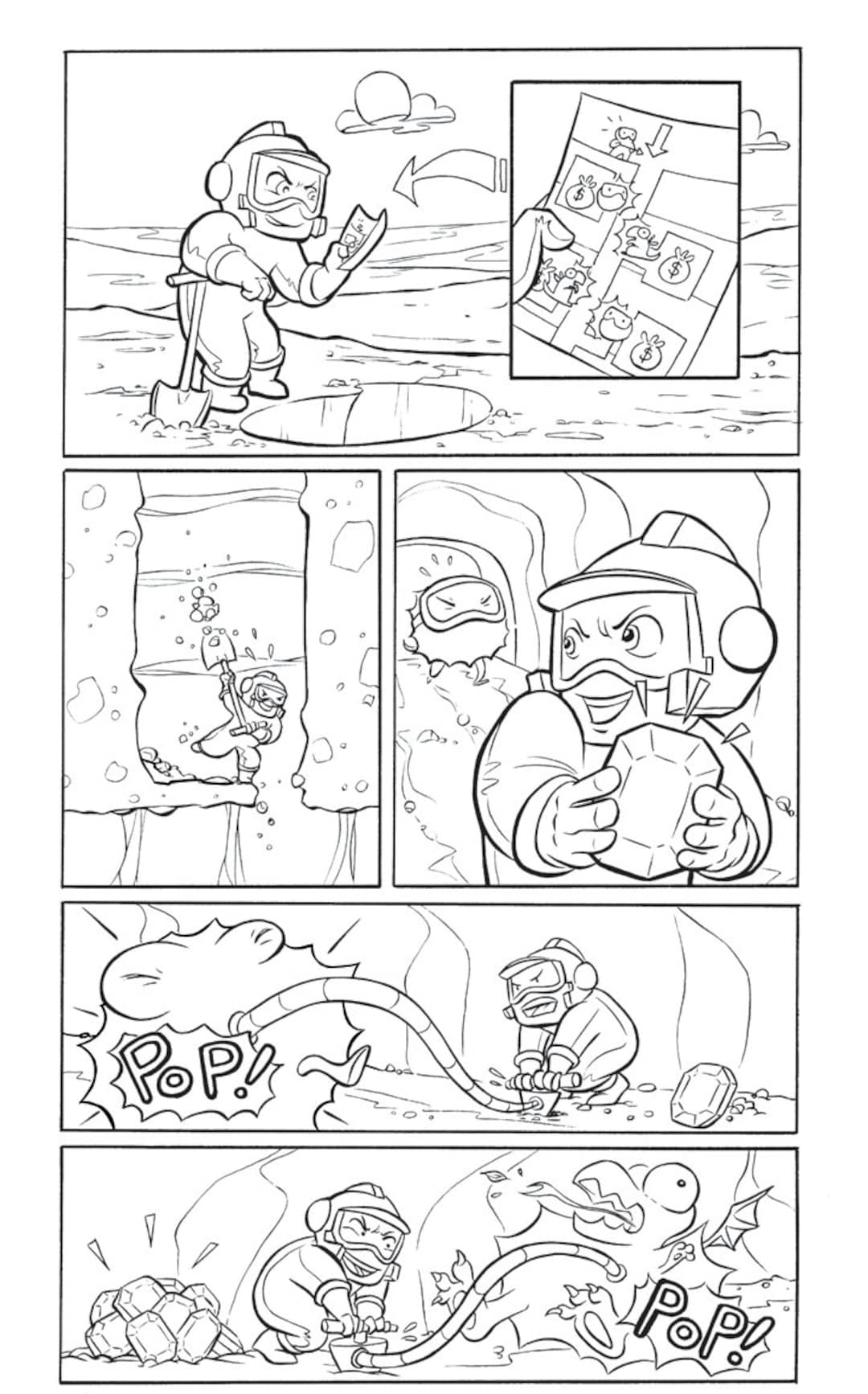 Dig Dug 30th Anniversary Comic Page 1 - Etsy