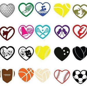 TWENTY SPORT/SCHOOL Hearts Svg File for Electronic Cutters - Etsy