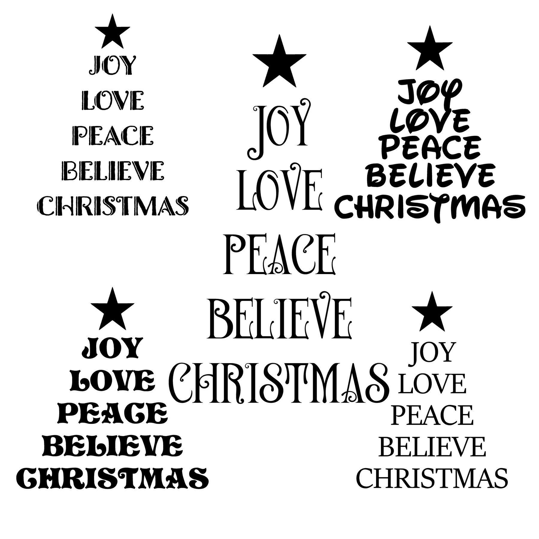 CHRISTMAS TREE WORDS Svg (six Designs) - Etsy