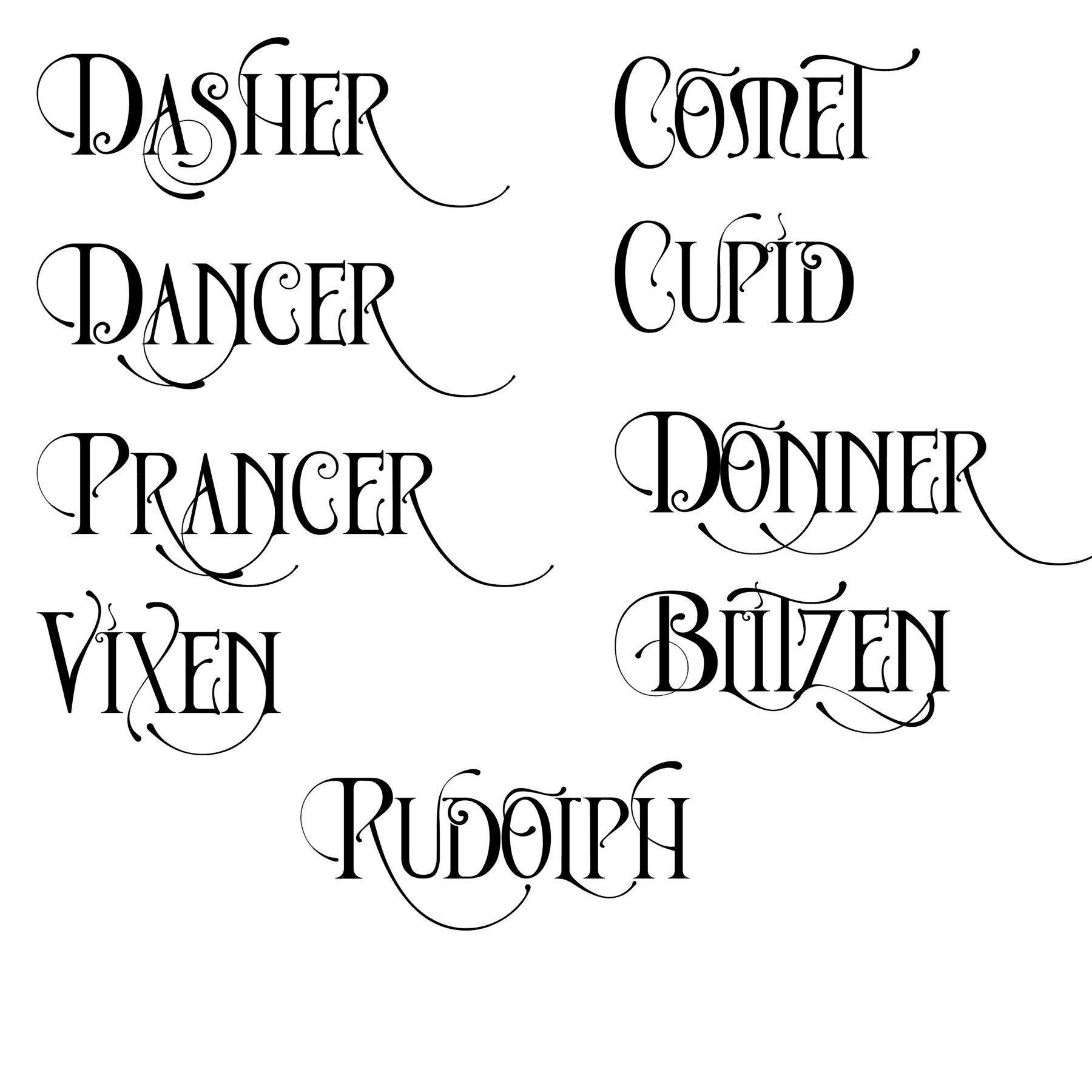 REINDEER NAMES Svg - Etsy