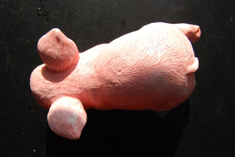 Plaster Pink Large Kneeling Pig Figure Home Decor - Etsy