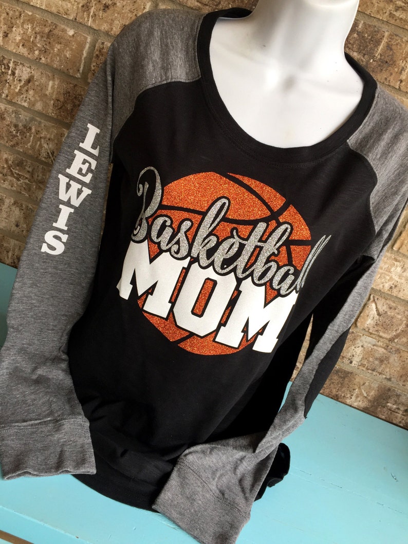 Basketball Mom Shirt Customized Glitter Basketball Shirt Etsy