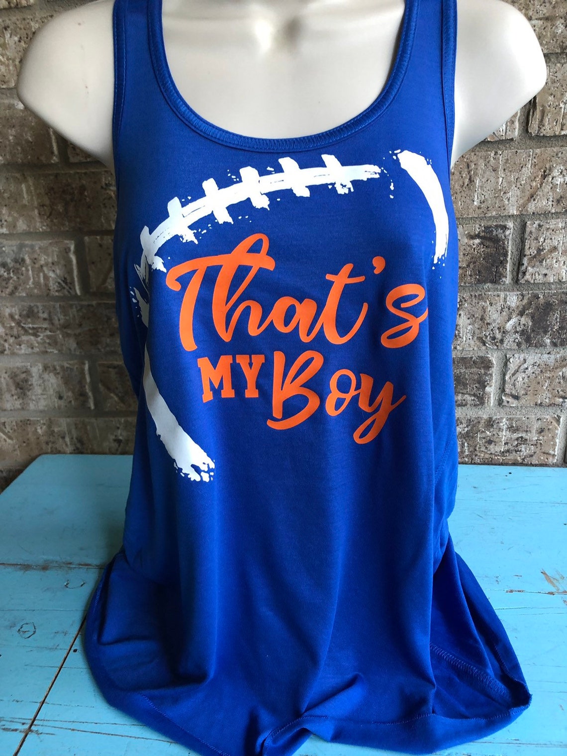 That's My Boy Football Tank With Number Football Laces - Etsy