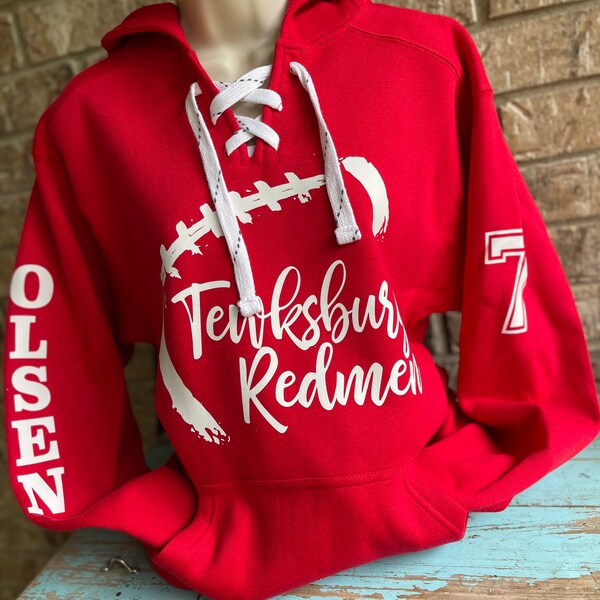 Lace up Football Hoodie - Etsy