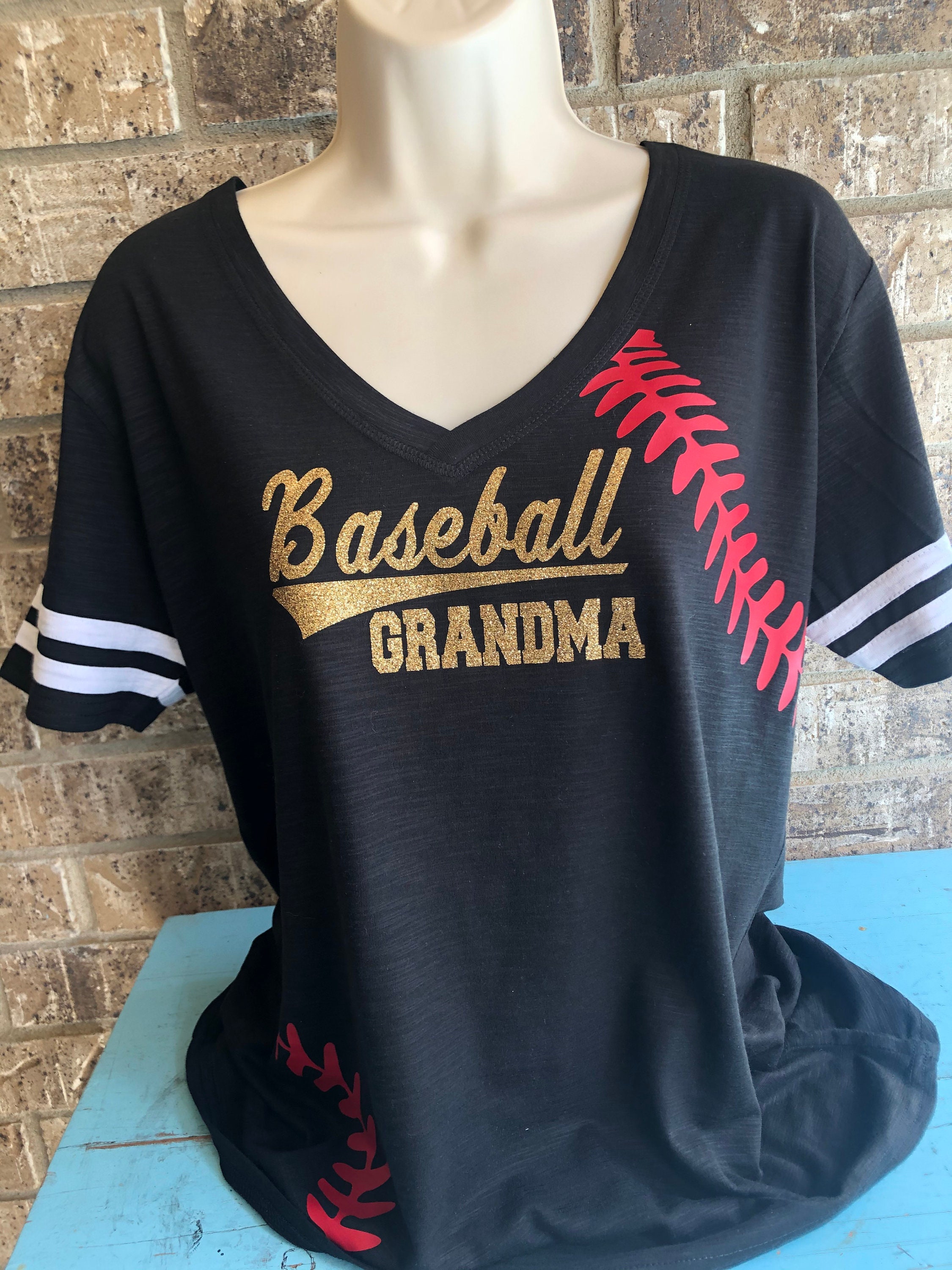 Baseball GRANDMA Laces T-Shirt baseball mom shirt Customized | Etsy