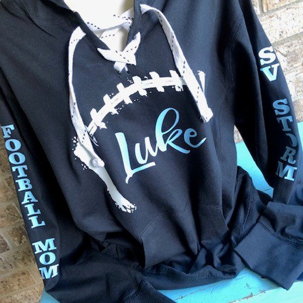 Lace up Football Hoodie - Etsy