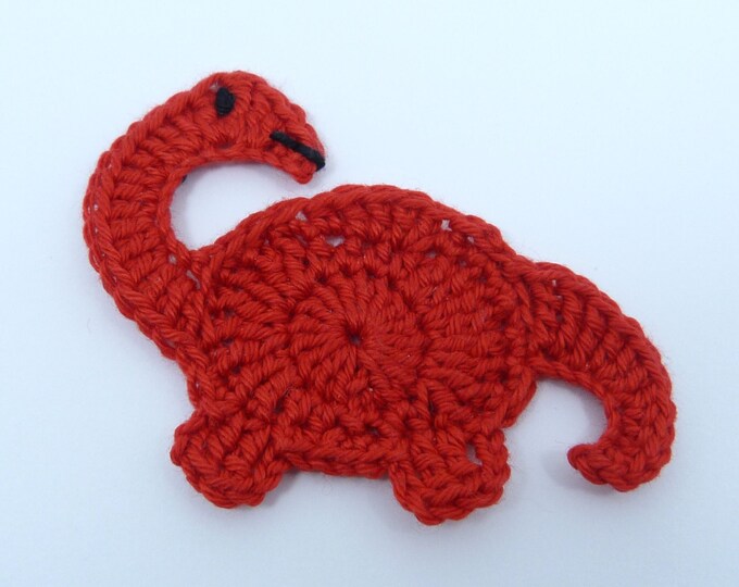 1 Crochet Applique Red Brontosaurus Dinosaur . - Etsy UK