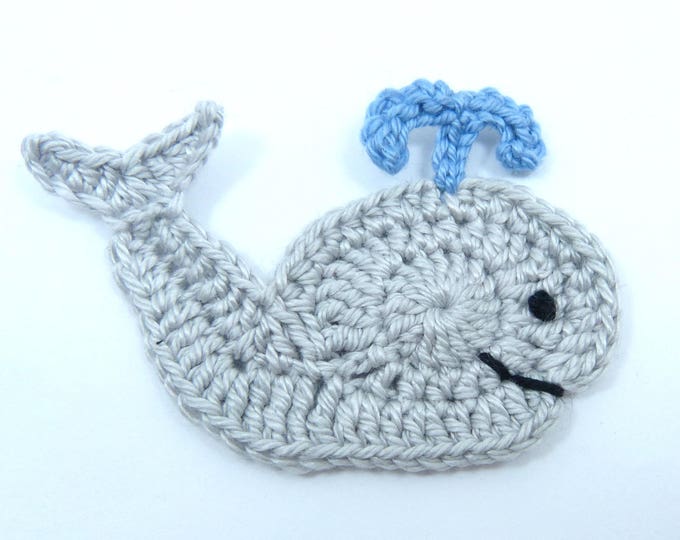 Crochet Applique Sea Life Crochet Fish 1 Applique Whale - Etsy