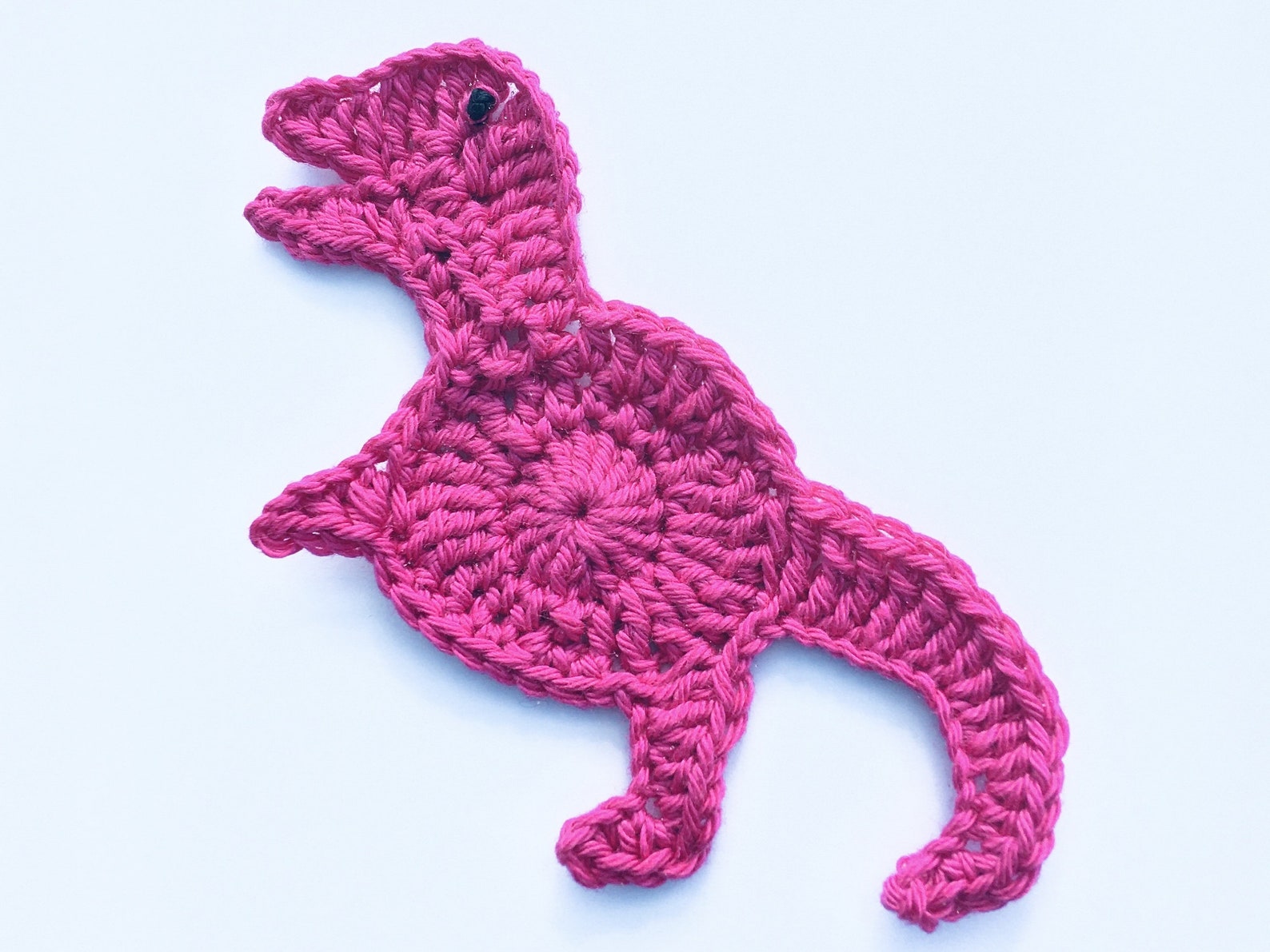 Crochet Dinosaur Crochet Applique 1 Large Raspberry Pink - Etsy