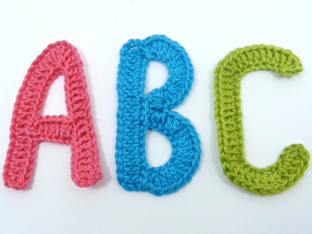 1 Applique Letter, Crochet Applique, 1 Large Crochet Letter, Cardmaking ...